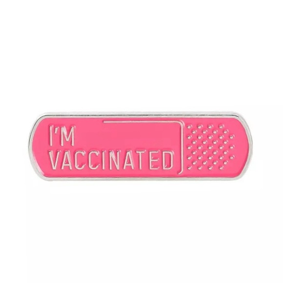 Jewelry | 63 Im Vaccinated Pink Bandaid Enamel Pin | Poshmark